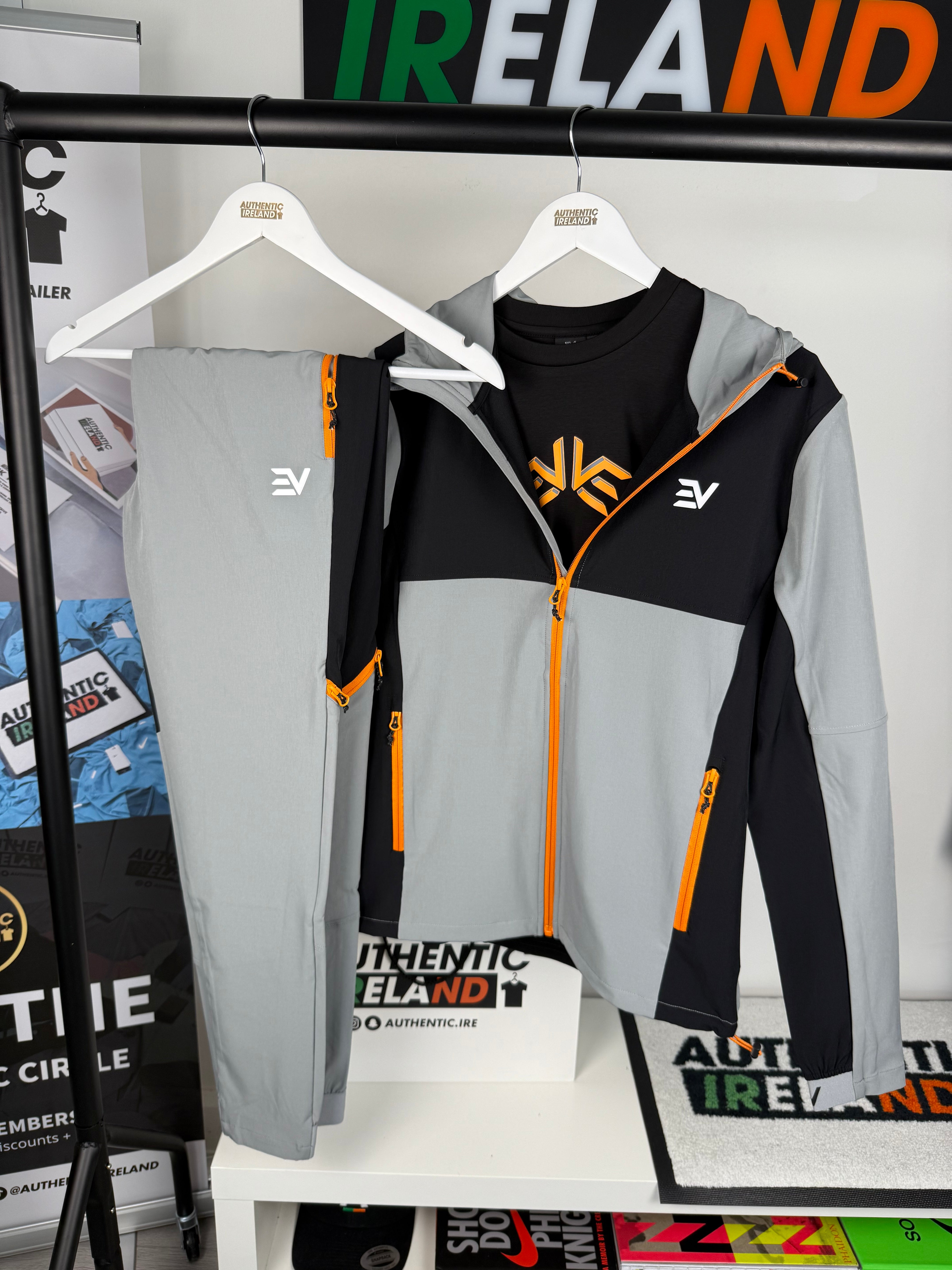 ENVI DYNAMIC TRACKSUIT SET - GREY/BLACK/ORANGE – Authentic Ireland